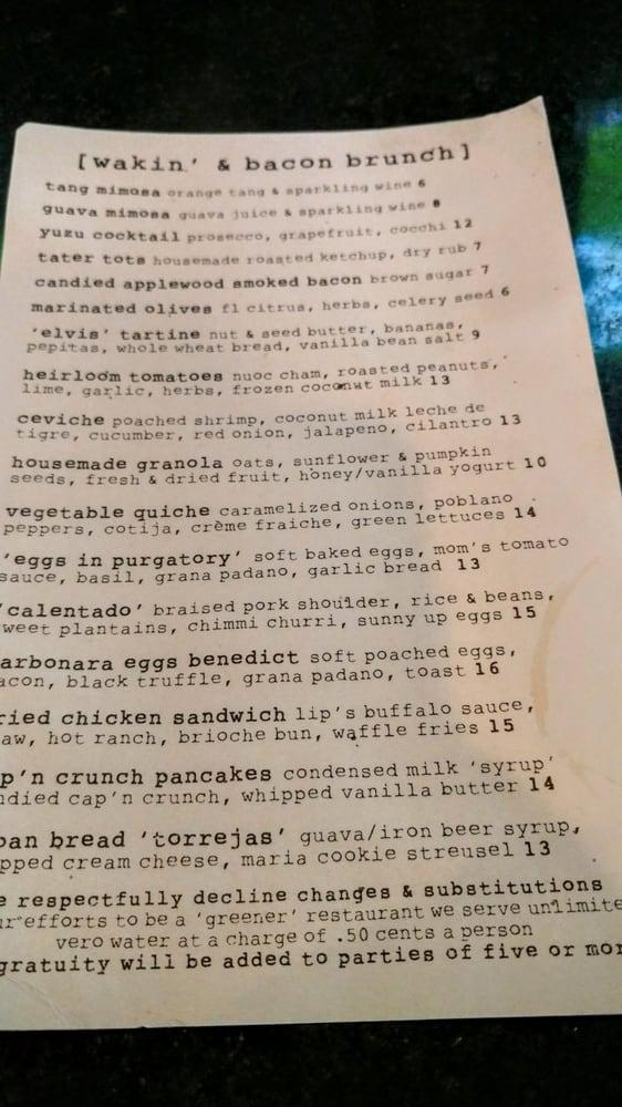 Menu at Eating House Miami restaurant, Coral Gables