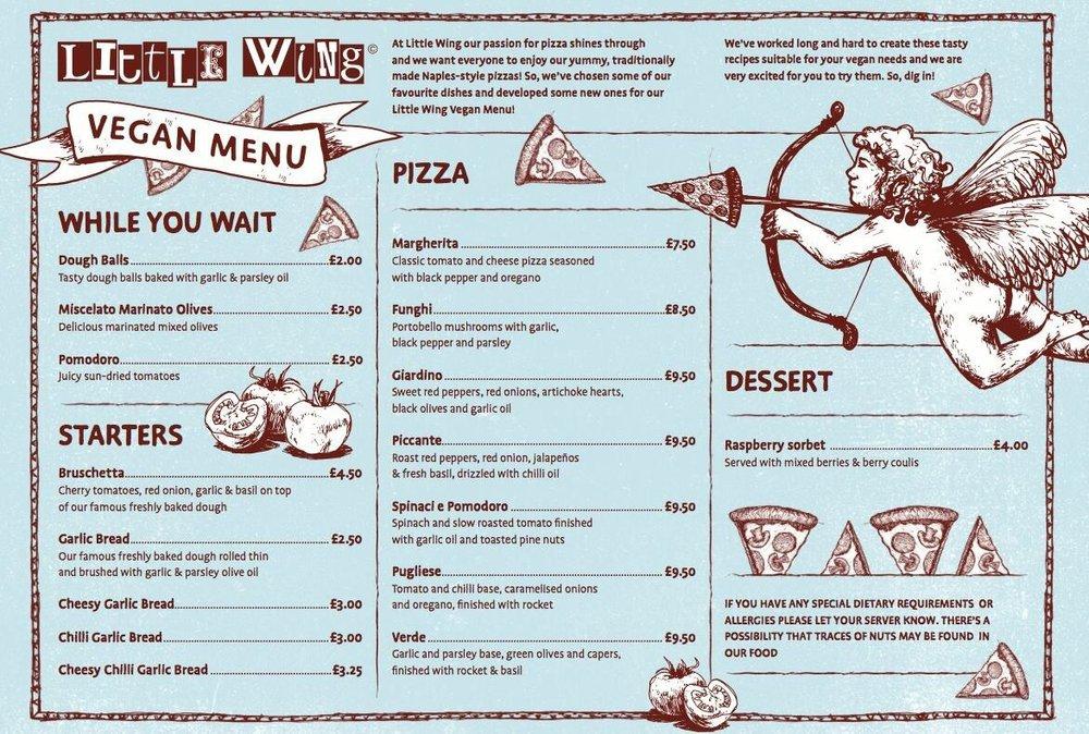 Menu at Little Wing Pizzeria, Belfast, 10 Ann St