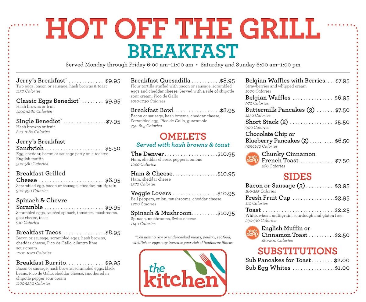 Menu at Jerry's Foods cafe, Edina