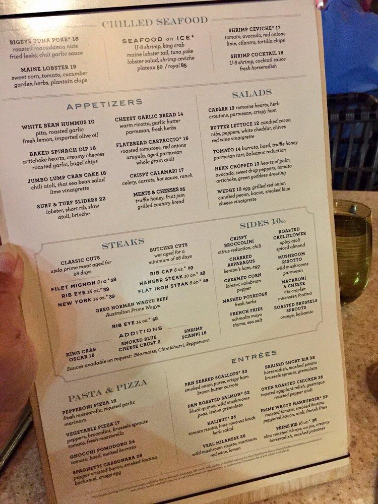 Menu at HEXX kitchen + bar, Las Vegas