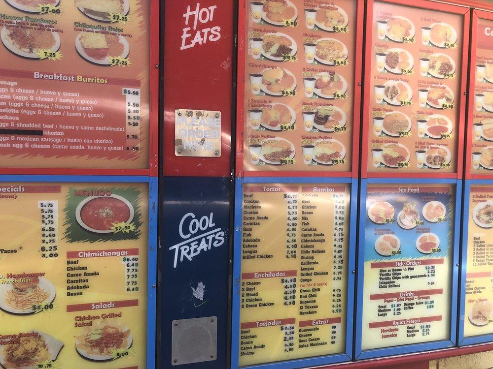 Menu at Polibertos restaurant, Flagstaff