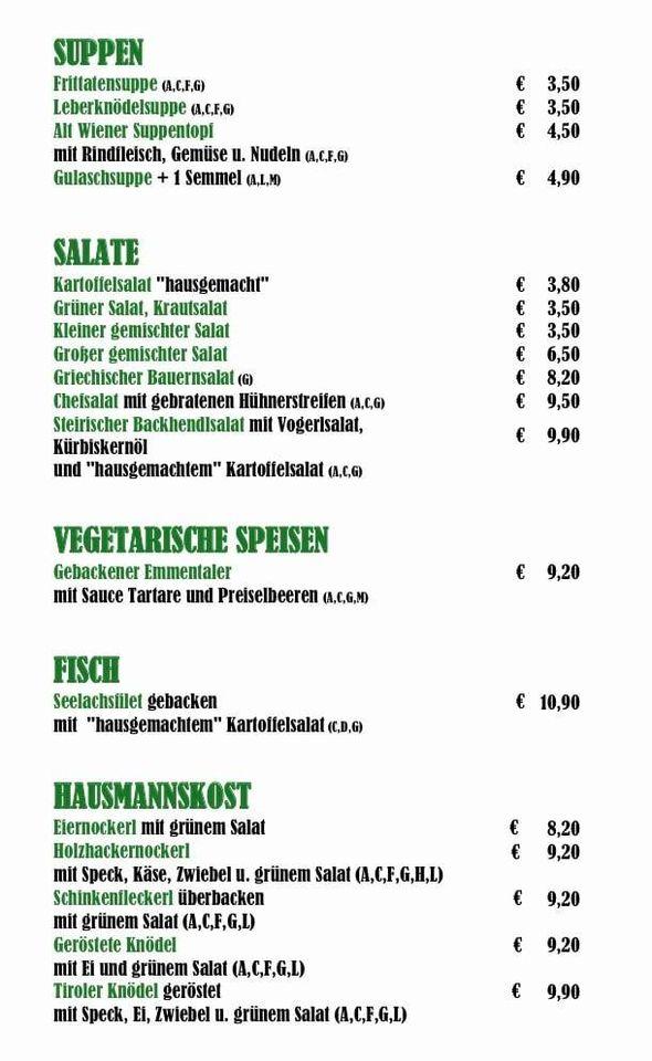 Speisekarte von Bierometer 2 pub & Bar, Wien, Margaretenpl. 9
