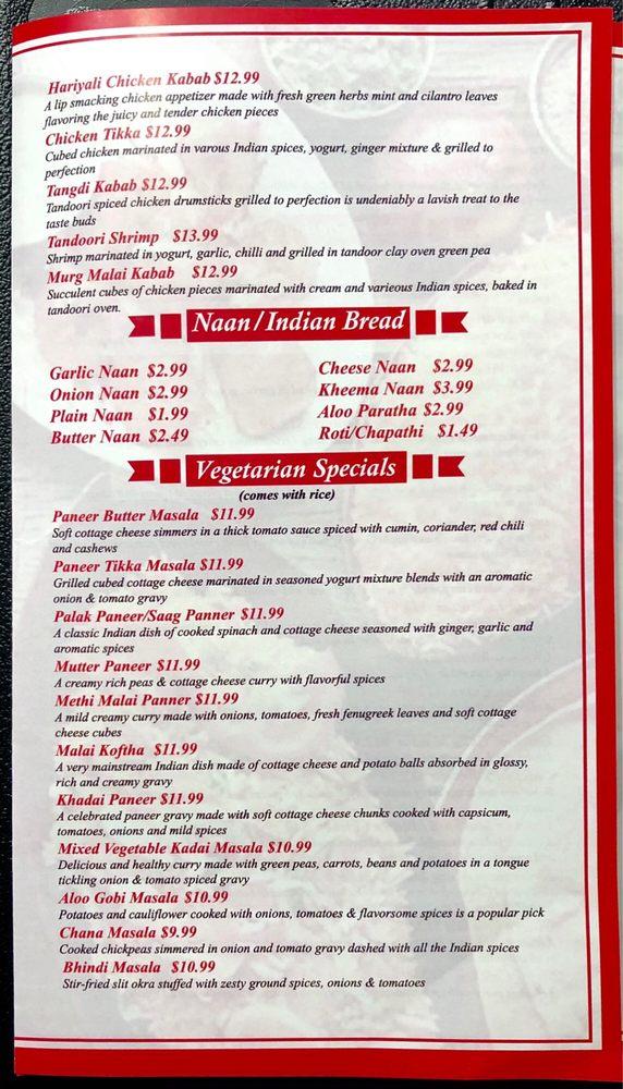 Menu at Biryani Pot restaurant, Mobile, 758 Downtowner Blvd