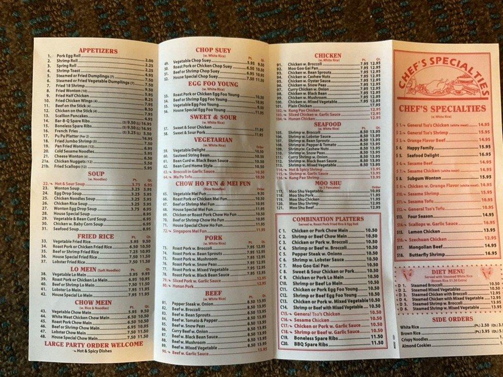 Carta del restaurante Hop Hing Kitchen, Rutherford