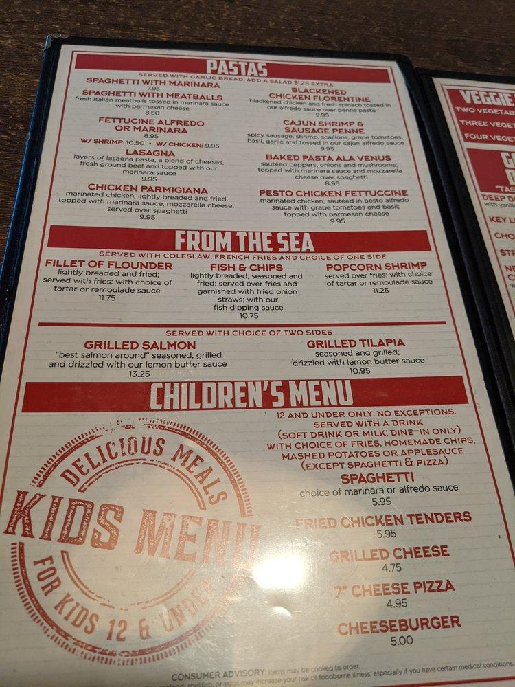 Carta del restaurante Johnny B's Grillhouse, Winston-Salem