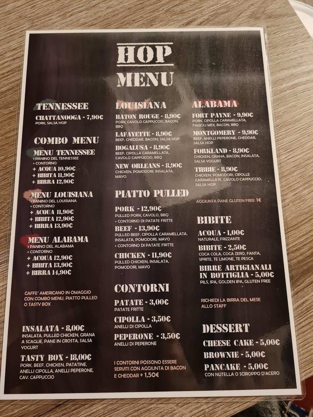 Menu at HOP - House Of Pulled restaurant, Milan