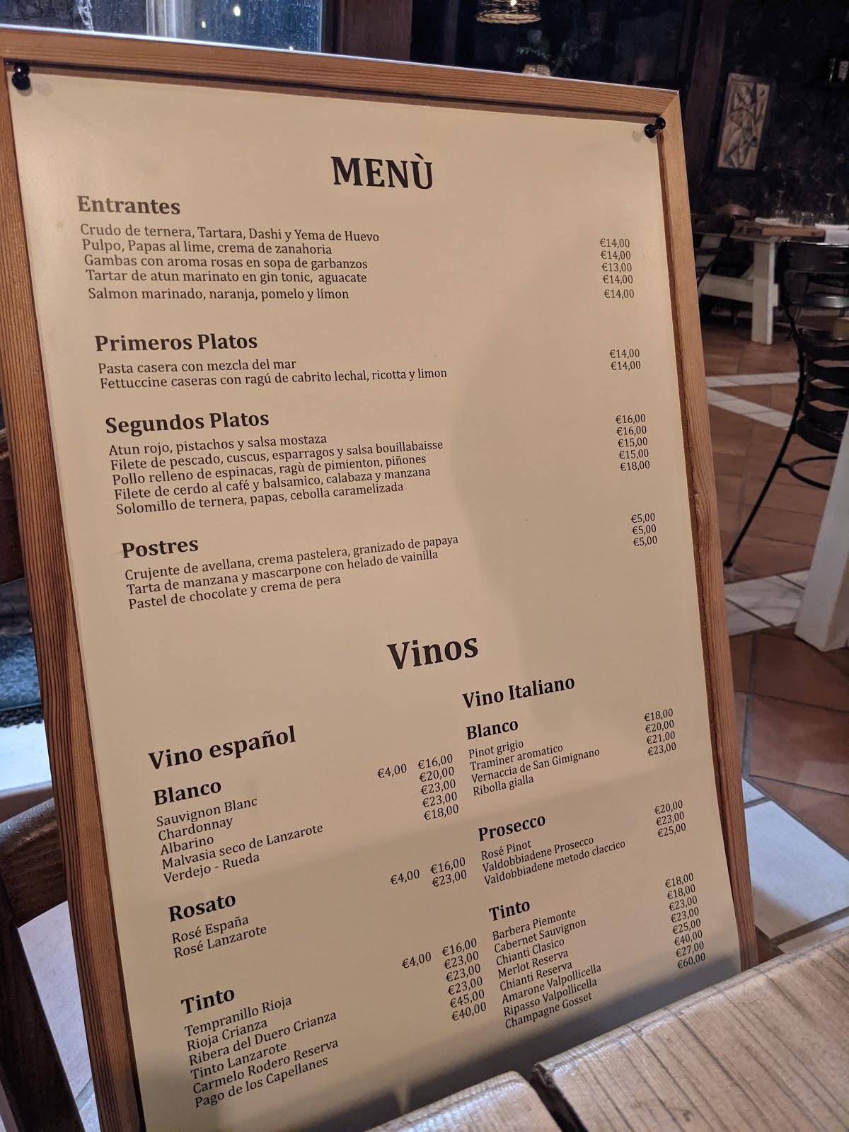 Menu at LA VILLA restaurant, Villaverde
