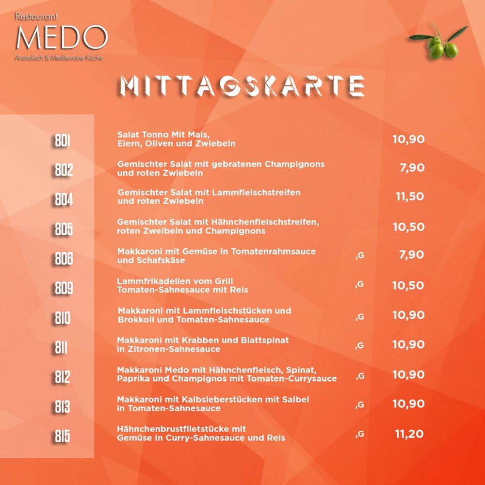Speisekarte von Restaurant Medo Siegburg, Siegburg