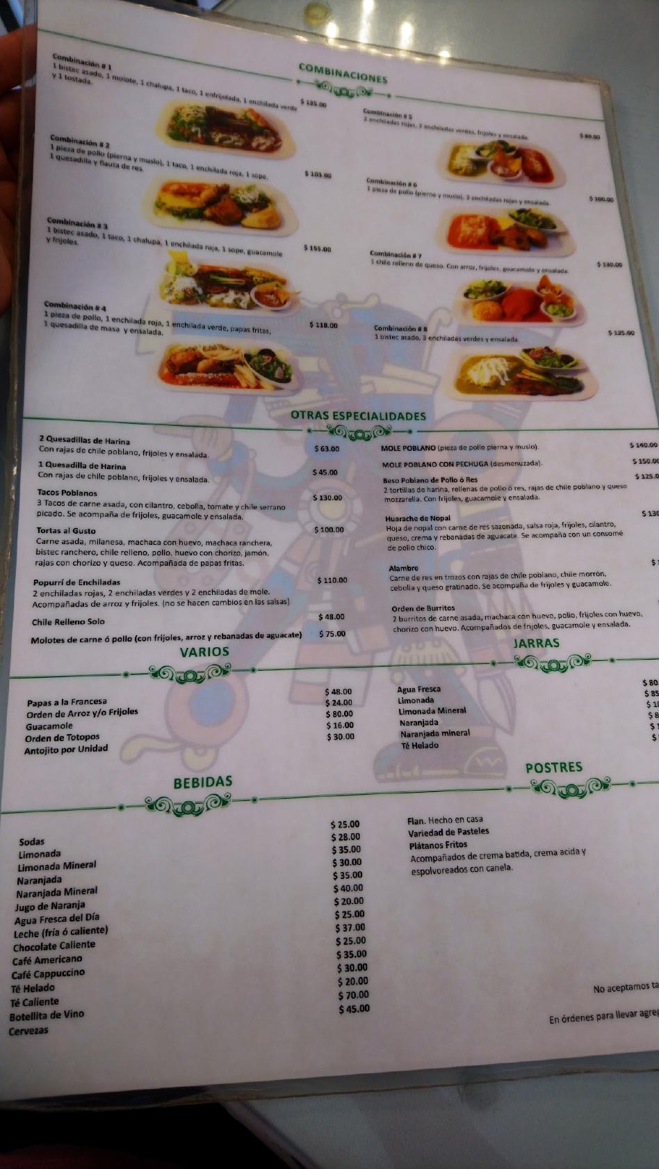Menu at Super Antojitos restaurant, Tijuana, P.º de los Héroes No. 96
