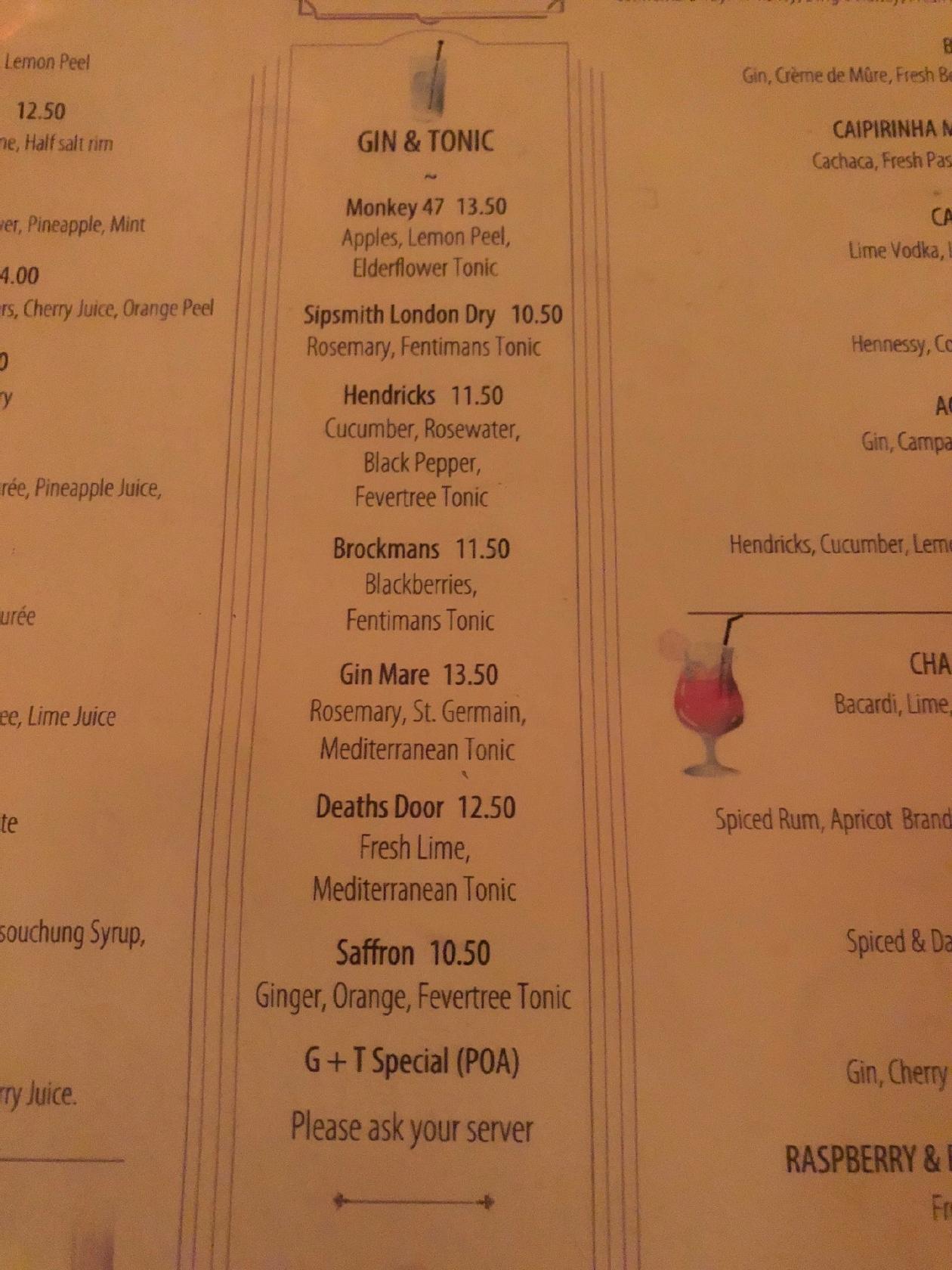 Menu at The Green Hen restaurant, Dublin