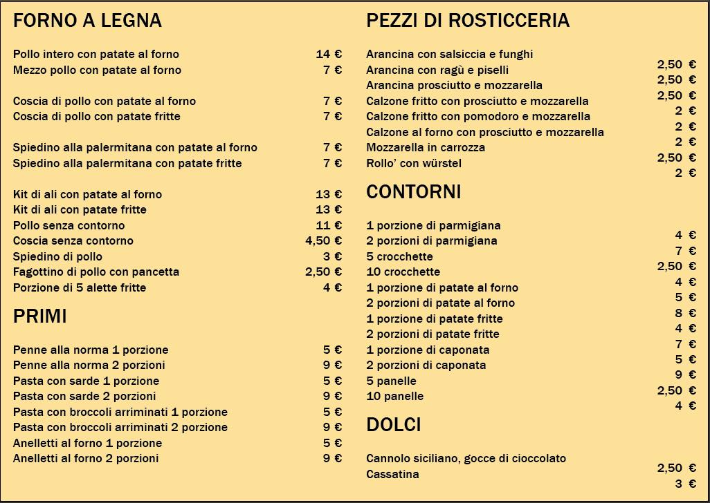 Menu da L'Inferno del Pollo Modena ristorante, Modena