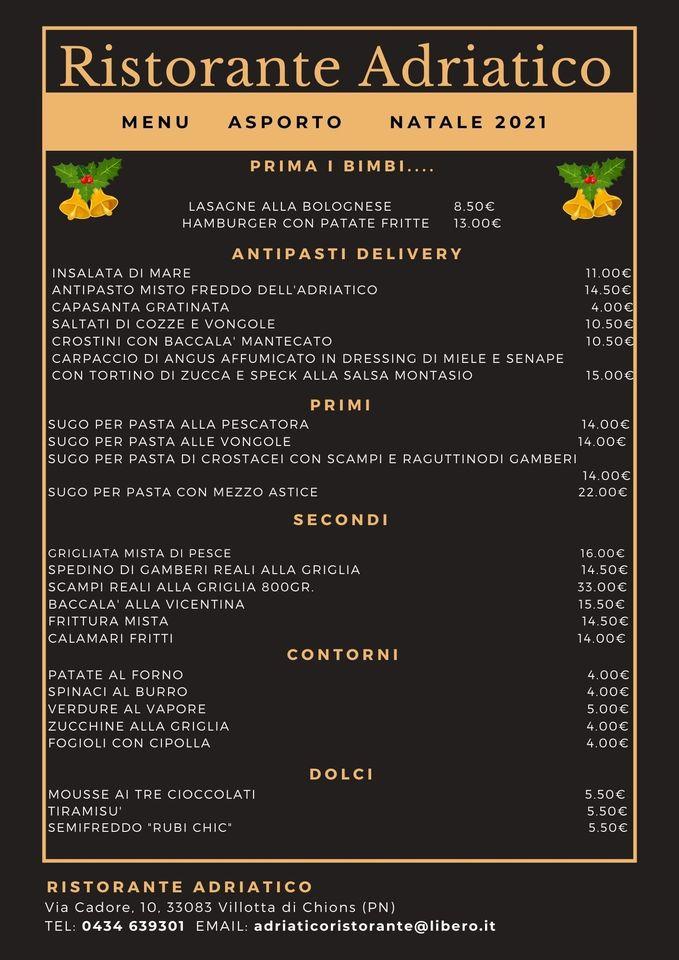 Menu da Ristorante Adriatico, Villotta