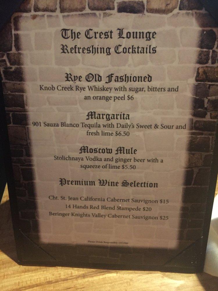 Menu at The Crest pub & bar, Temple City