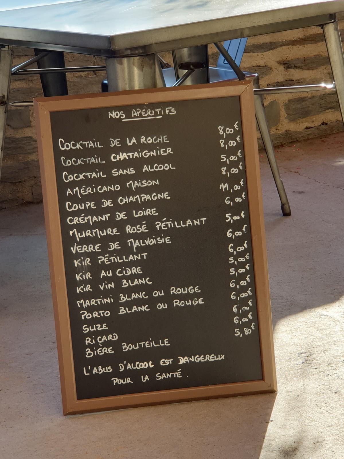 Menu au L'Auberge de la Roche restaurant, Marsac-sur-Don, Étang de la Roche