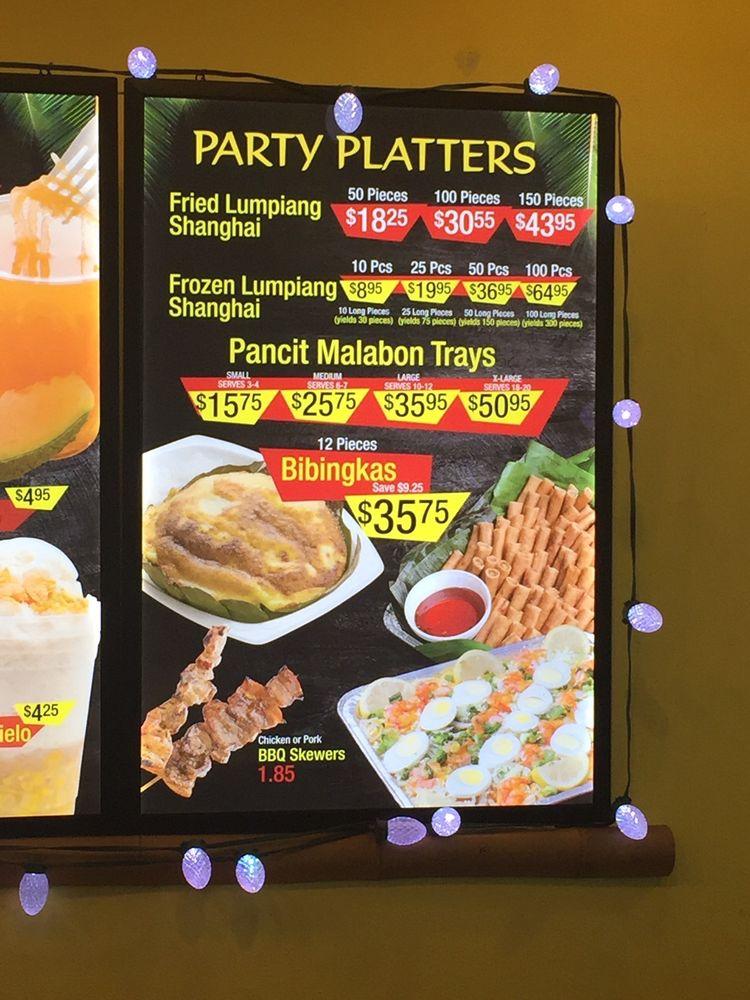 Menu at Manila Sunset Grille restaurant, Rancho Cucamonga