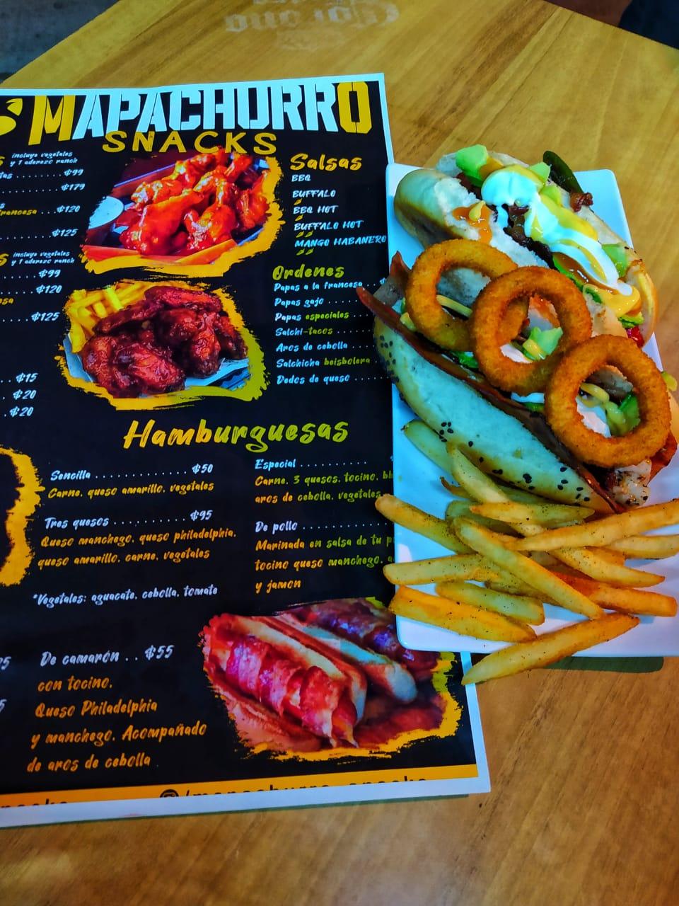Menu at Mapachurro Wings restaurant, Mazatlán