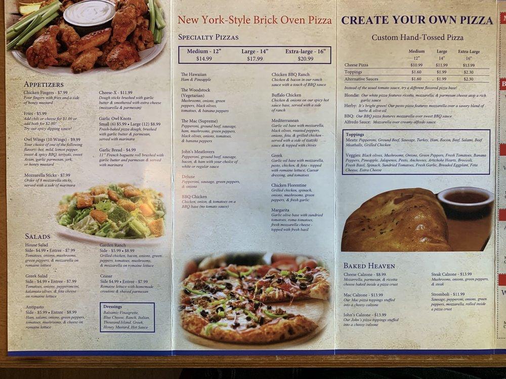 Menu at Night Owl Pizza pizzeria, Kennesaw, Ernest W Barrett Pkwy NW ...