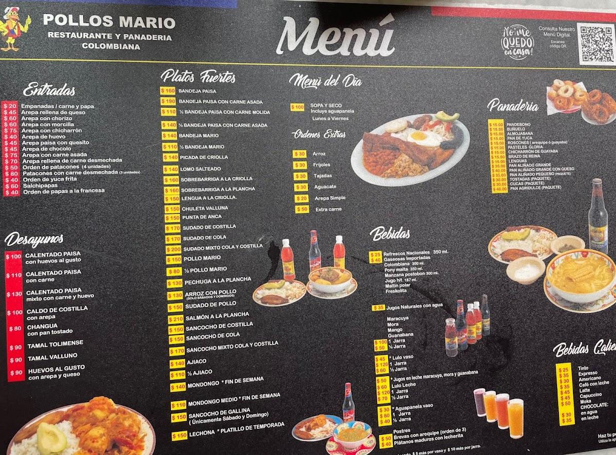 Carta de Pollos Mario Restaurante y Panadería Colombiana, Ciudad López ...
