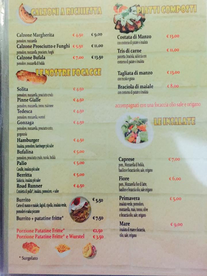 Menu au Pizzeria Adriano 2 da Adamo, Olbia