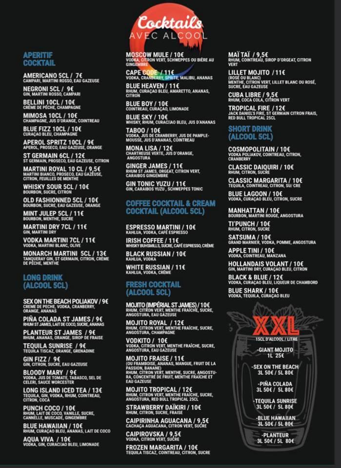 Menu at Red kafé pub & bar, Nice
