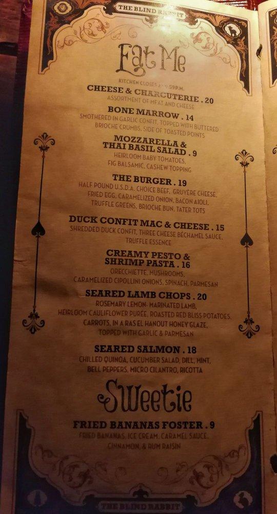 Menu at The Blind Rabbit pub & bar, Anaheim