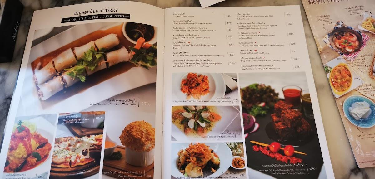 Menu at Audrey cafe, Bangkok, Soi Thong Lo 11