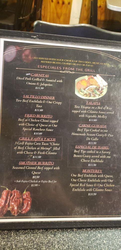 Menu at Chilito's Pepper Cafe, Wolfforth, 449 US-62