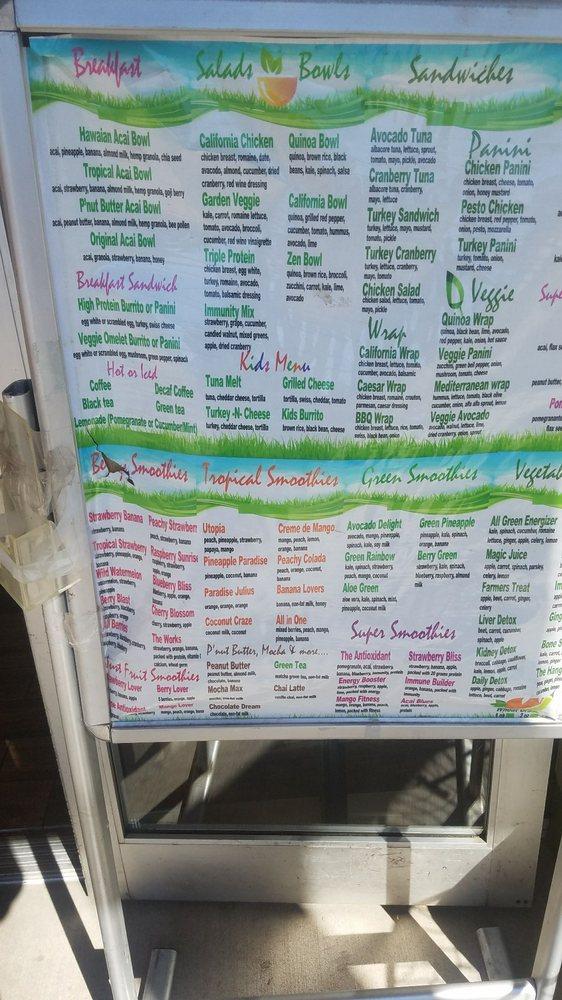 Menu at Paradise Juice pub & bar, Phoenix, 10805 N Tatum Blvd