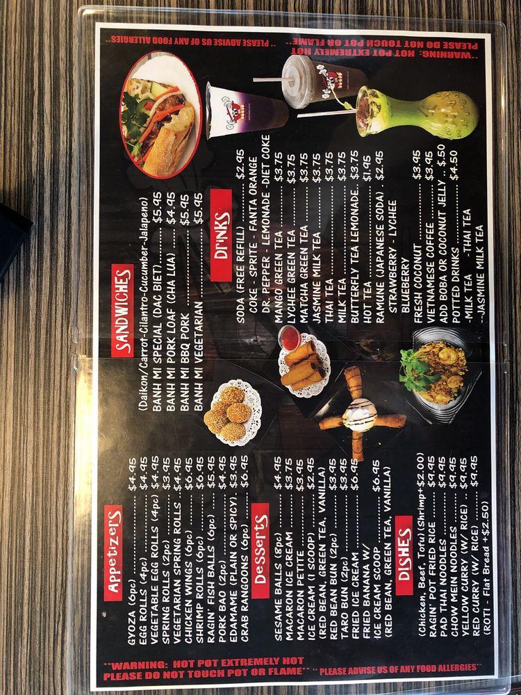 Menu at Ragin Pot restaurant, Port Hueneme