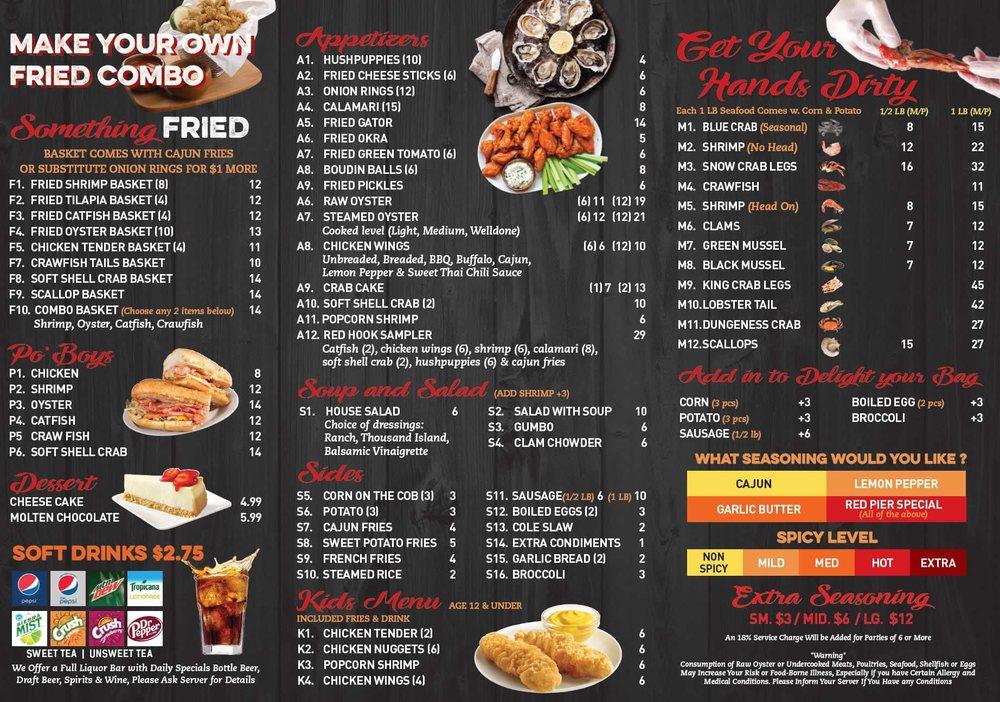 Menu at Red Pier Cajun Seafood & Bar - Poplar / Ridgeway, Memphis