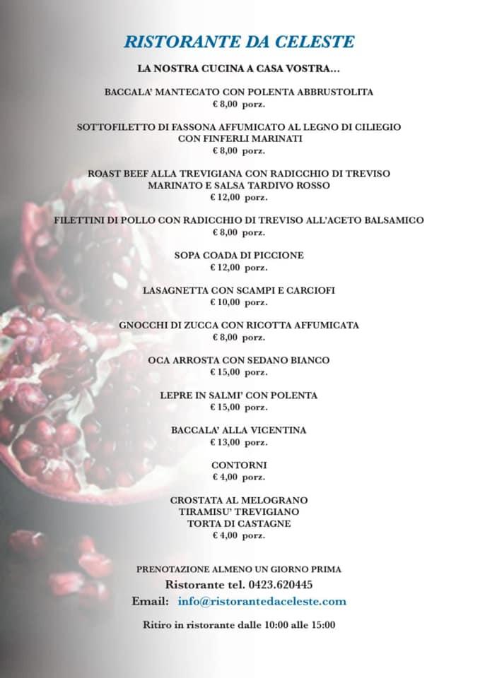 Menu da Ristorante da Celeste S.N.C., Volpago del Montello