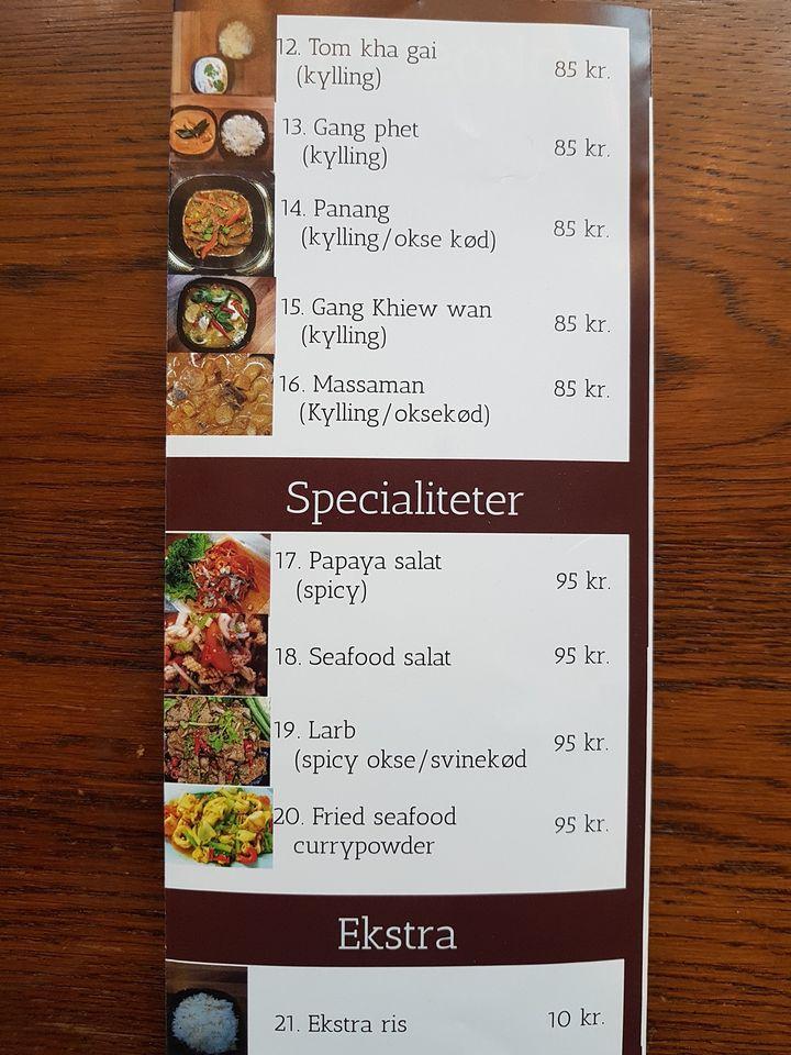Menu at Sabai Thai Take Away restaurant, Horsens