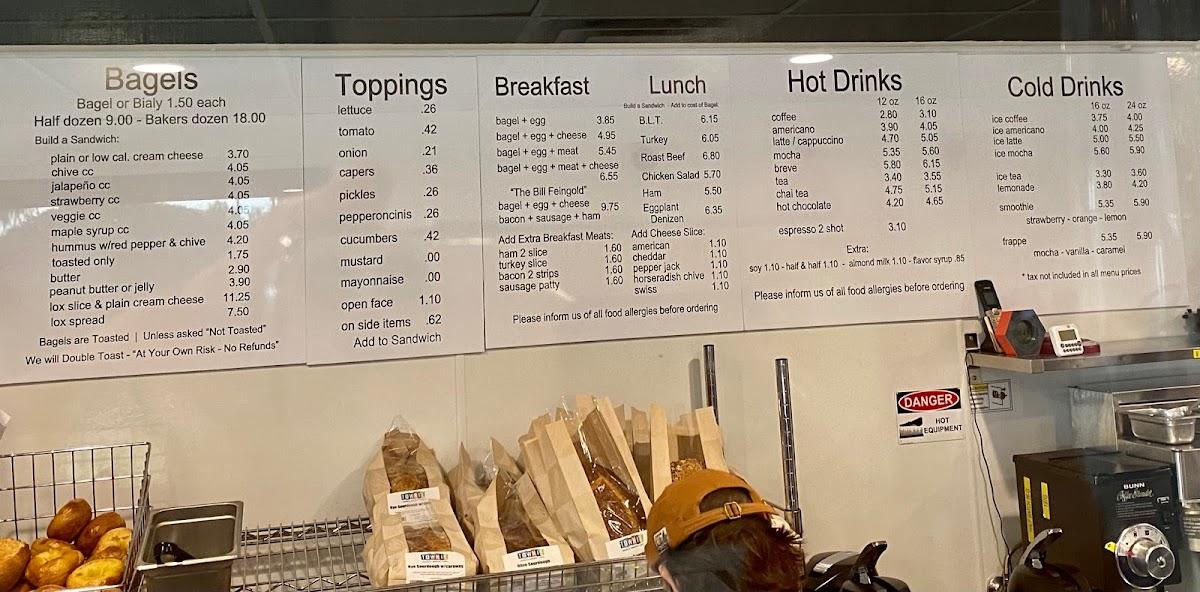 Menu at Townie Bagels Bakery Cafe, Palm Springs, 650 E Sunny Dunes Rd #5