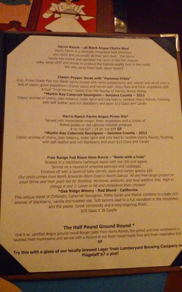 Menu at Turquoise Room pub & bar, Winslow