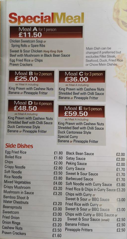 Menu at Amber Chinese Takeaway fast food, Galashiels