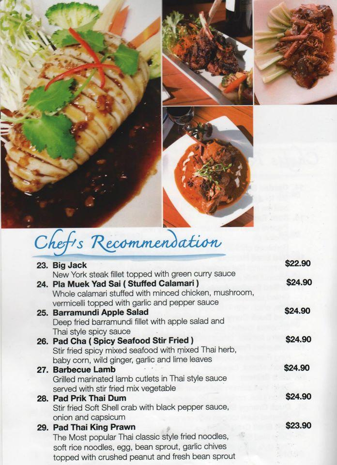 Menu at Andaman Thai Restaurant, Shellharbour