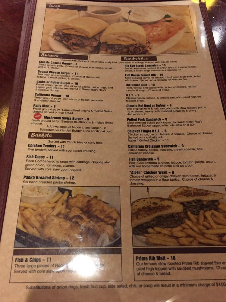 Menu at Warriors Bar & Grill – Elk Valley Casino, Crescent City