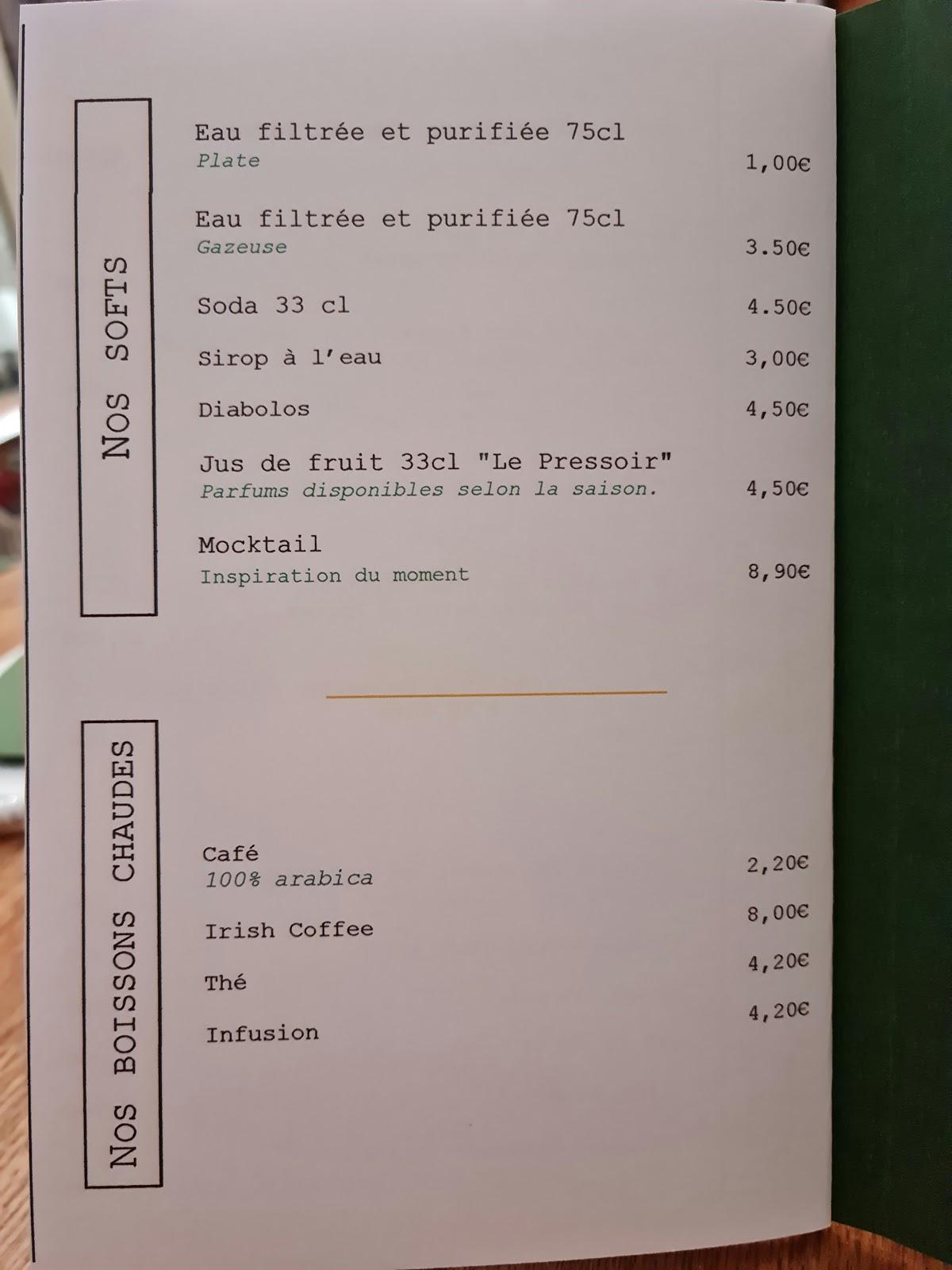 Menu at Le Clos Des Gourmandises restaurant, Vézénobres