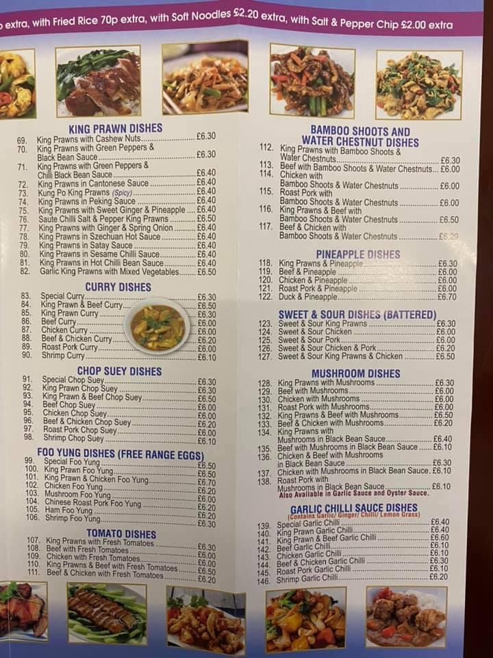 Menu at Lee's Fish & Chips and Chinese Take Away fast food, Cockermouth