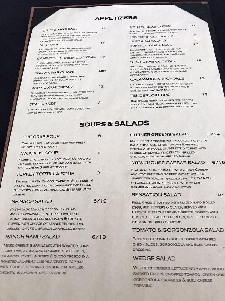 Menu at Steiner Ranch Steakhouse, Austin, Steiner Ranch Blvd