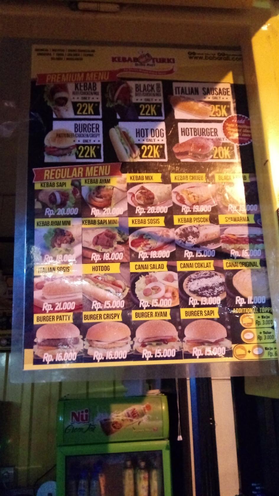 Menu at Kebab Container by Baba Rafi, Sidoarjo