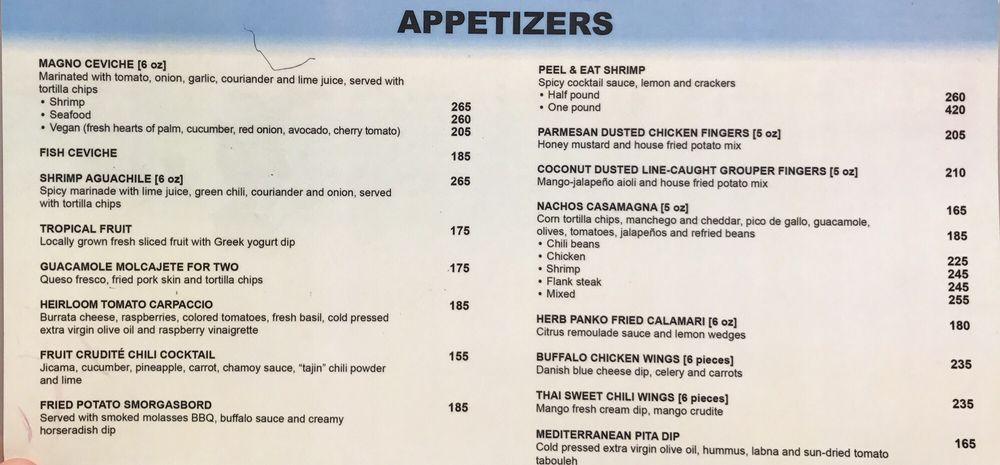 Menu at La Capilla Restaurant, Cancún