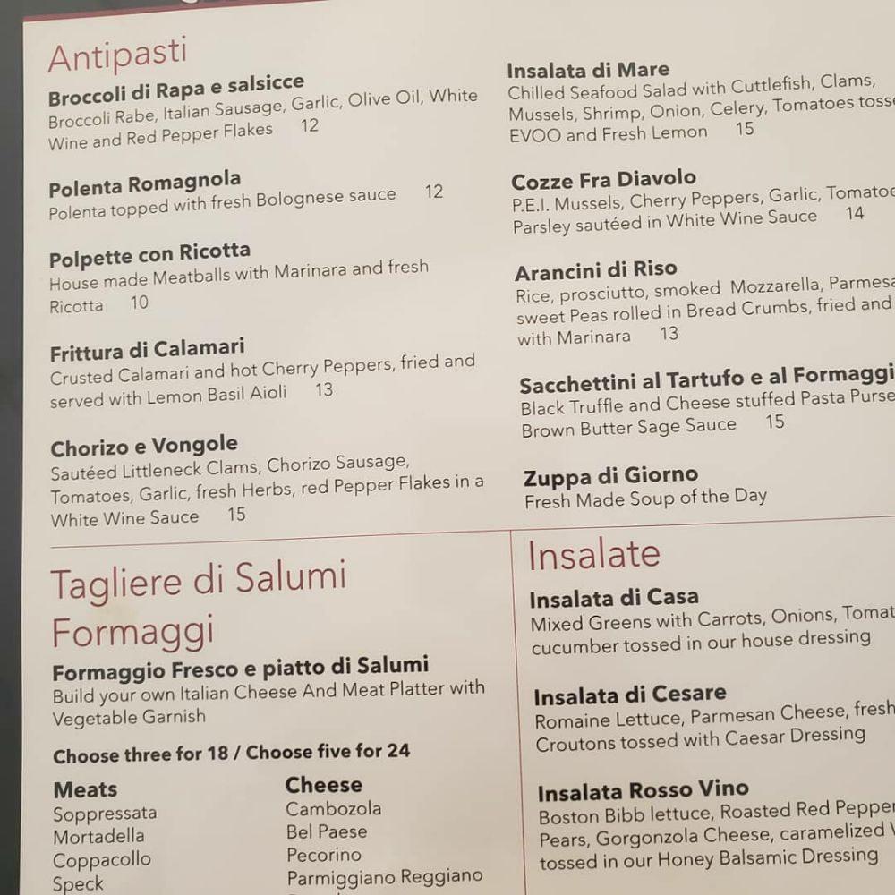 Menu at Rosso Vino pub & bar, Branford