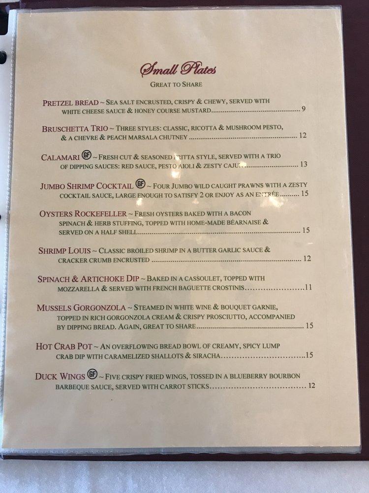 Menu at The Inn at Gran View restaurant, Ogdensburg