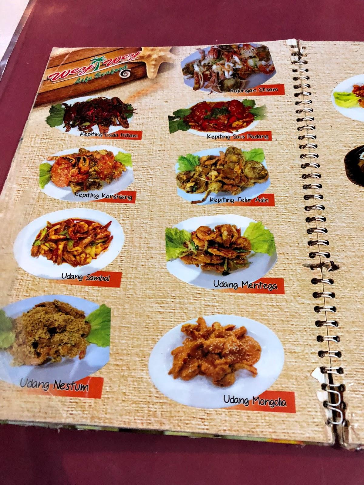 Menu at Wey Wey Seafood restaurant, Batam