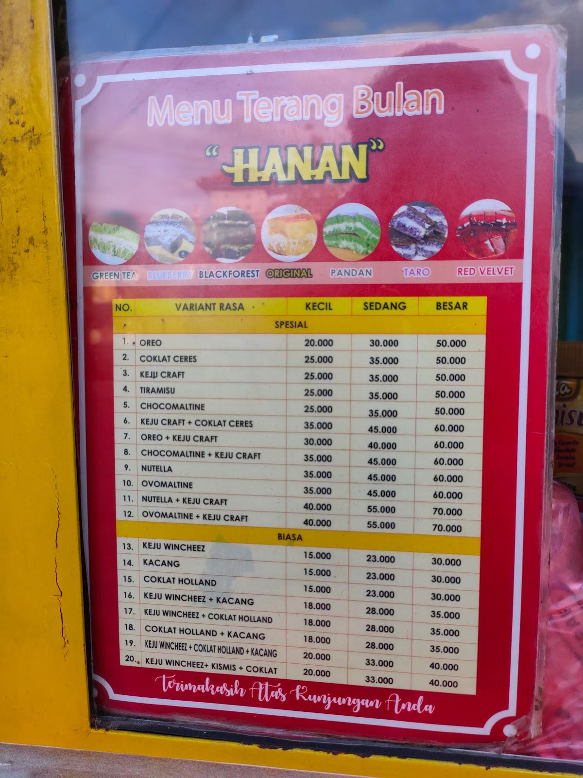 Carta del restaurante MARTABAK HANAN - Mulyosari, Surabaya, Jl. Raya ...