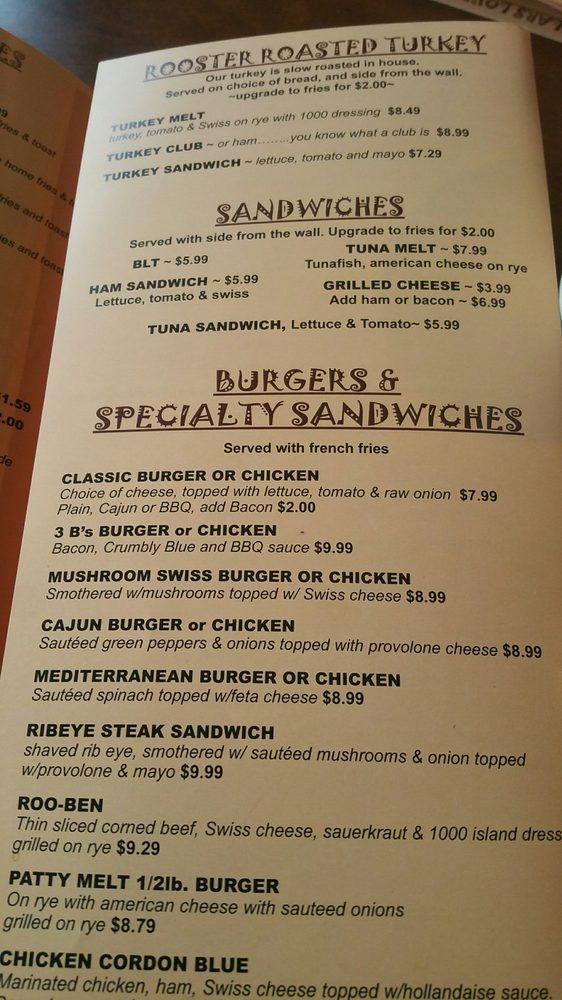 Menu at The Howling Rooster Restaurant & Bar, Buffalo, 529 Englewood Ave
