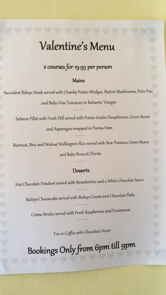 Menu at Caesars Cafe, Aberystwyth