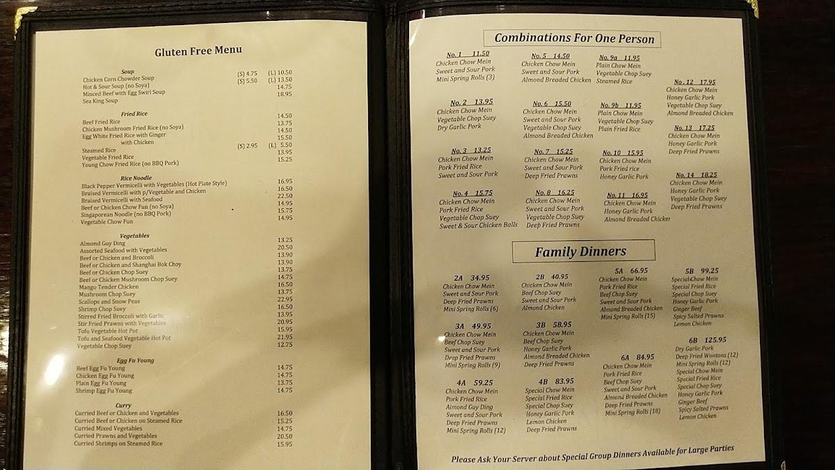 Menu at Fortune Palace Restaurant, Prince George