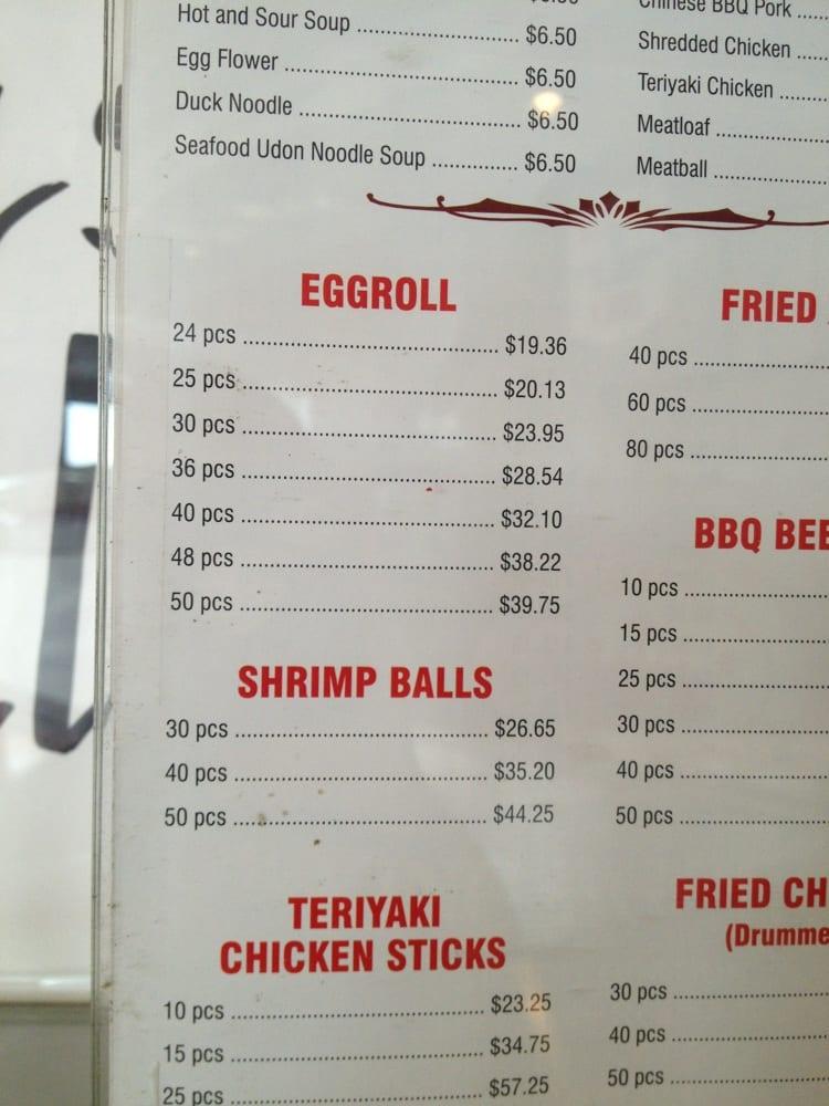 Menu at King Egg Roll restaurant, San Jose, 980 Lundy Ave